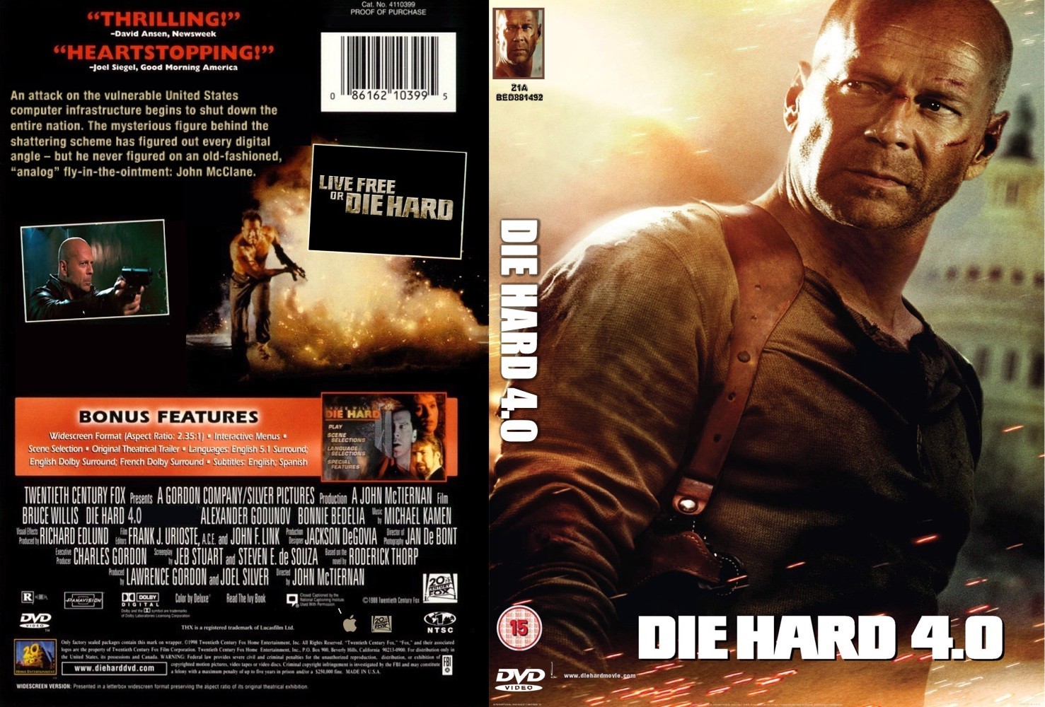 DVD Lables: Die Hard 1-4